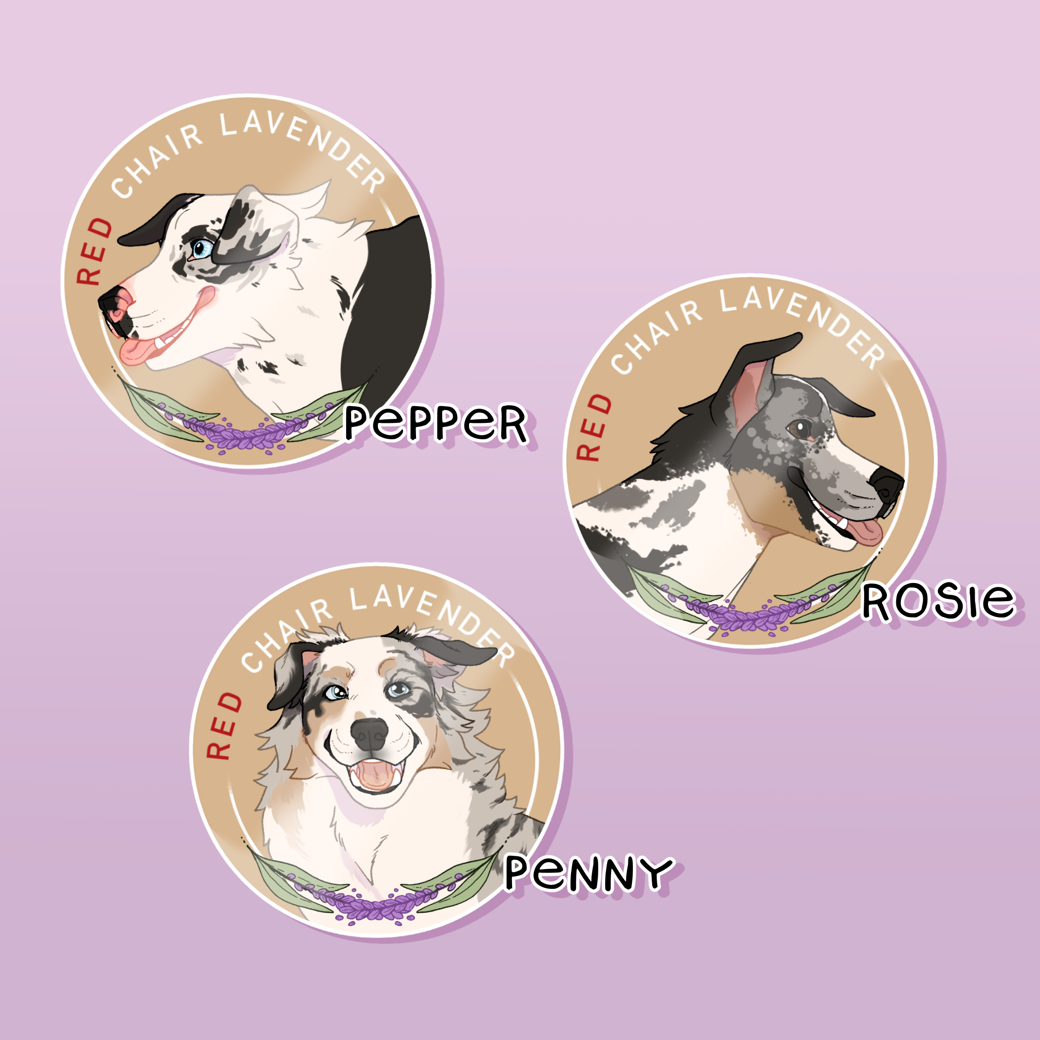 Puppy Stickers | Red Chair Lavender